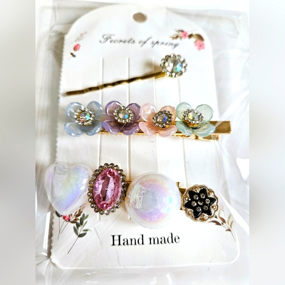 Accessories | Nwt Baubles Gems 3pc Hair Pins Set Pink | Poshmark